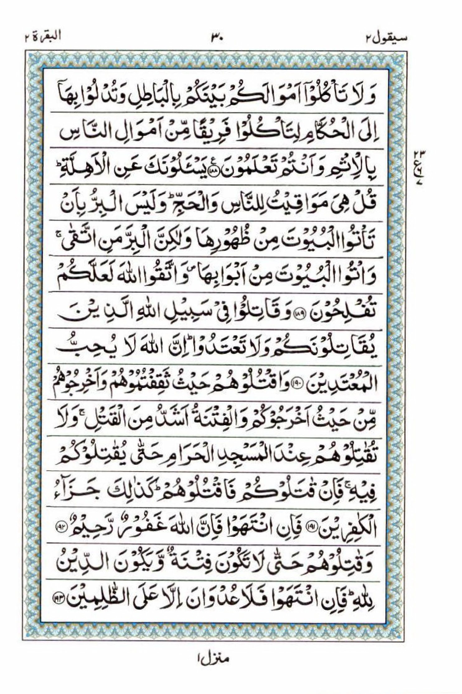 Read 15 Lines Quran, Part / Chapter / Siparah 2 Page 30, Free Quran ...